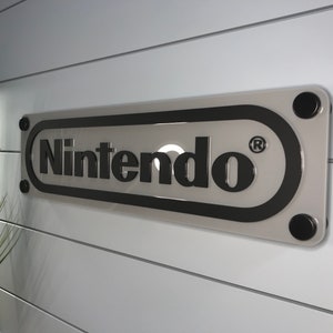 Nintendo Logo Wall Plaque - Layered, Sign, Decor, Super Mario, Zelda ...