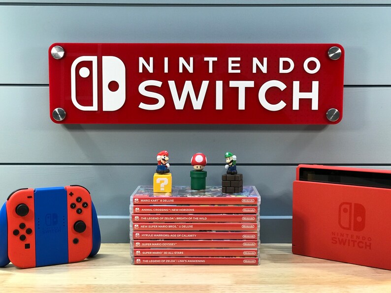 Nintendo Switch Logo Wall Plaque Layered Sign Decor Super - Etsy