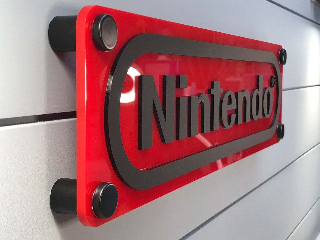 Nintendo Logo Wall Plaque - Layered, Sign, Decor, Super Mario, Zelda ...