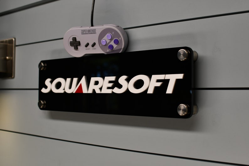SQUARESOFT Logo Wall Plaque - Premium Acrylic Sign, Gameroom Decor - Etsy