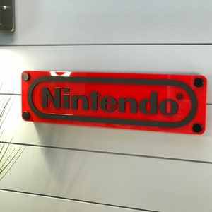 Nintendo Logo Wall Plaque - Layered, Sign, Decor, Super Mario, Zelda ...
