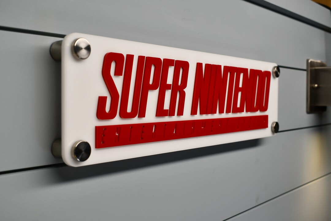 Super Nintendo Logo Wall Plaque - Sign, Decor, Super Mario, Zelda ...
