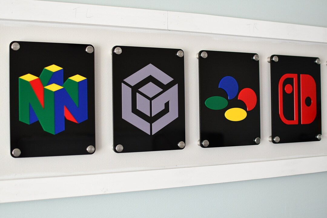Game System Plaques Premium Layered Acrylic Game Room Signs, Nintendo ...