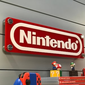 Nintendo Logo Wall Plaque - Layered, Sign, Decor, Super Mario, Zelda ...