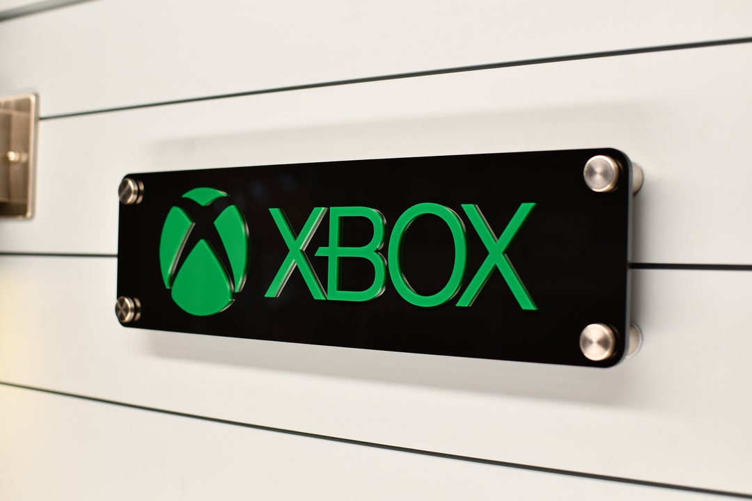 New Xbox Logo Wall Plaque Premium Layered Acrylic Sign Gameroom Decor Halo Call Of Duty