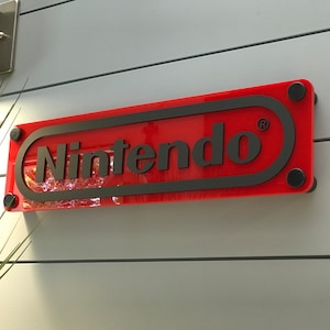 Nintendo Logo Wall Plaque - Layered, Sign, Decor, Super Mario, Zelda ...