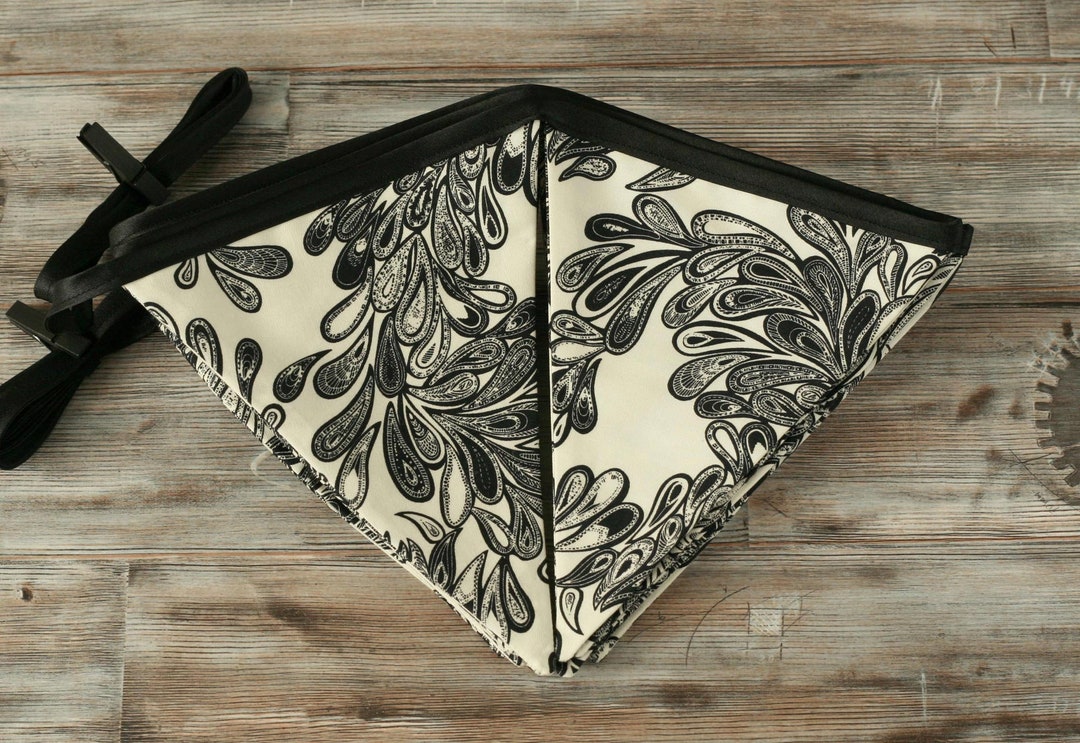 Paisley Fabric Banner: Black and White Retro Party Garland - Etsy