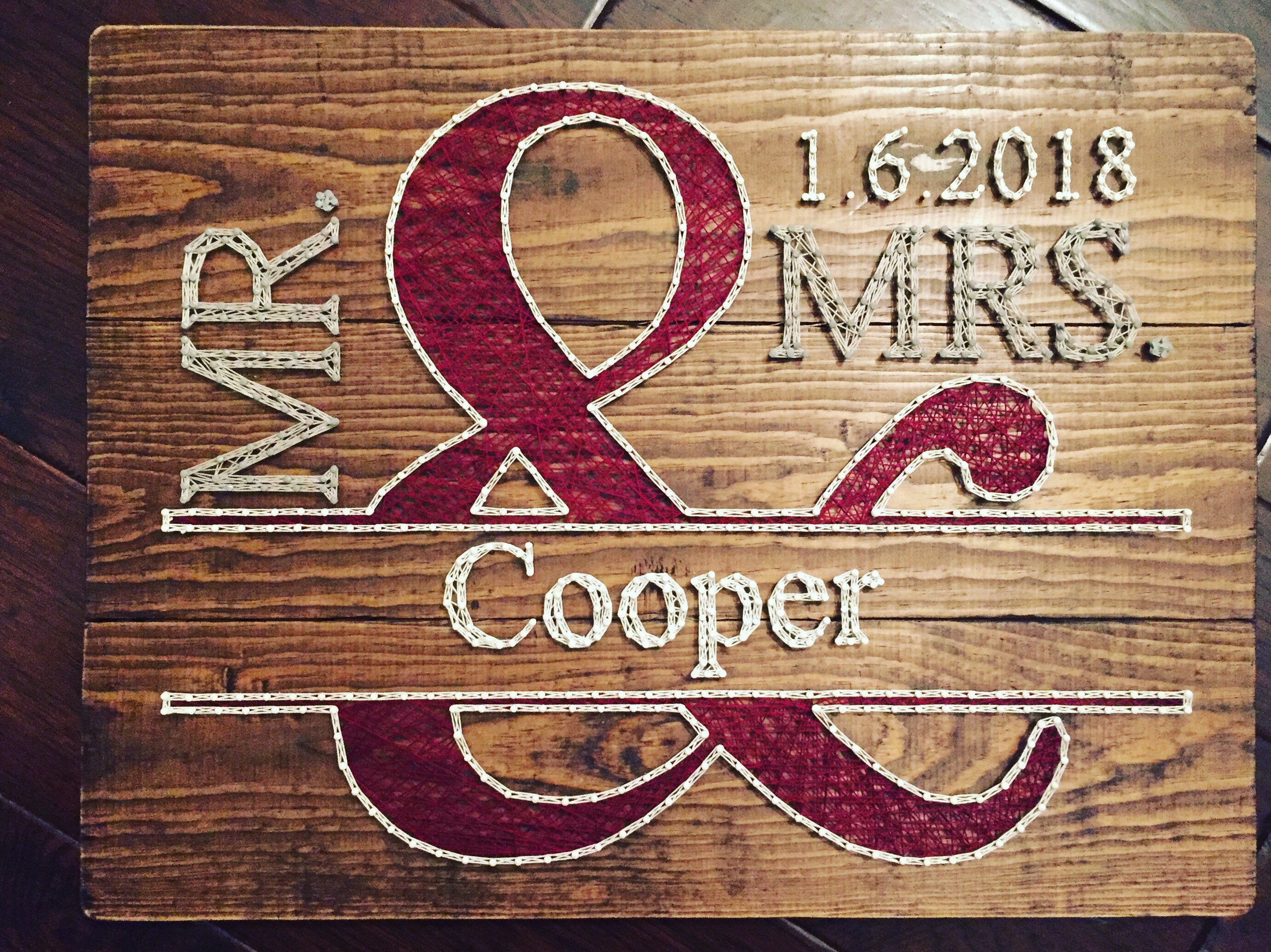 Wedding Mr. and Mrs. String Art you Pick Colors - Etsy