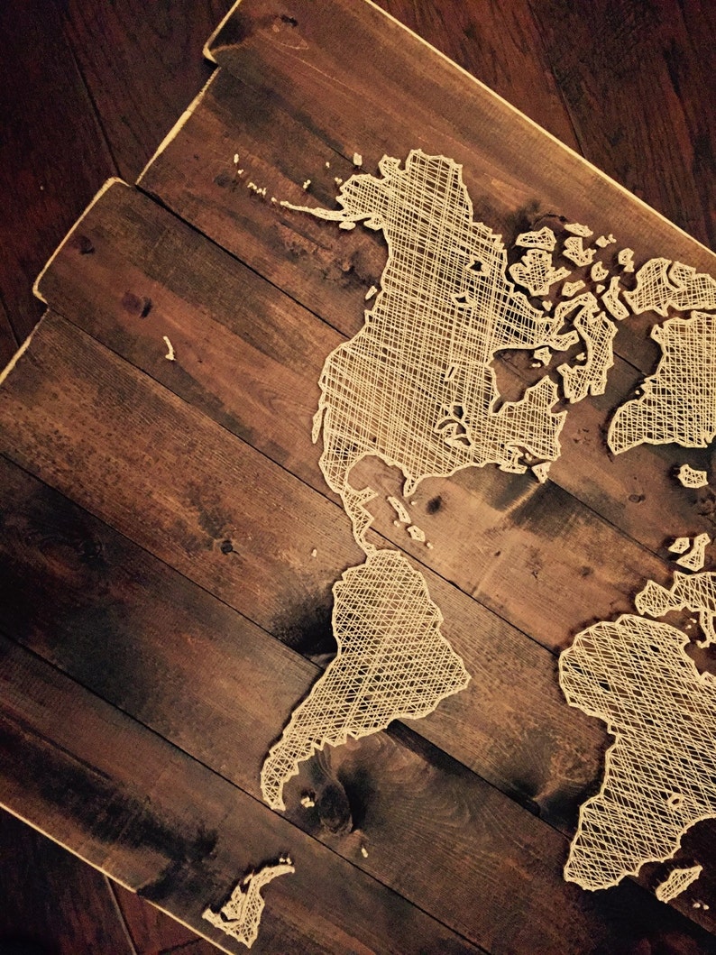 World Map String Art - Etsy