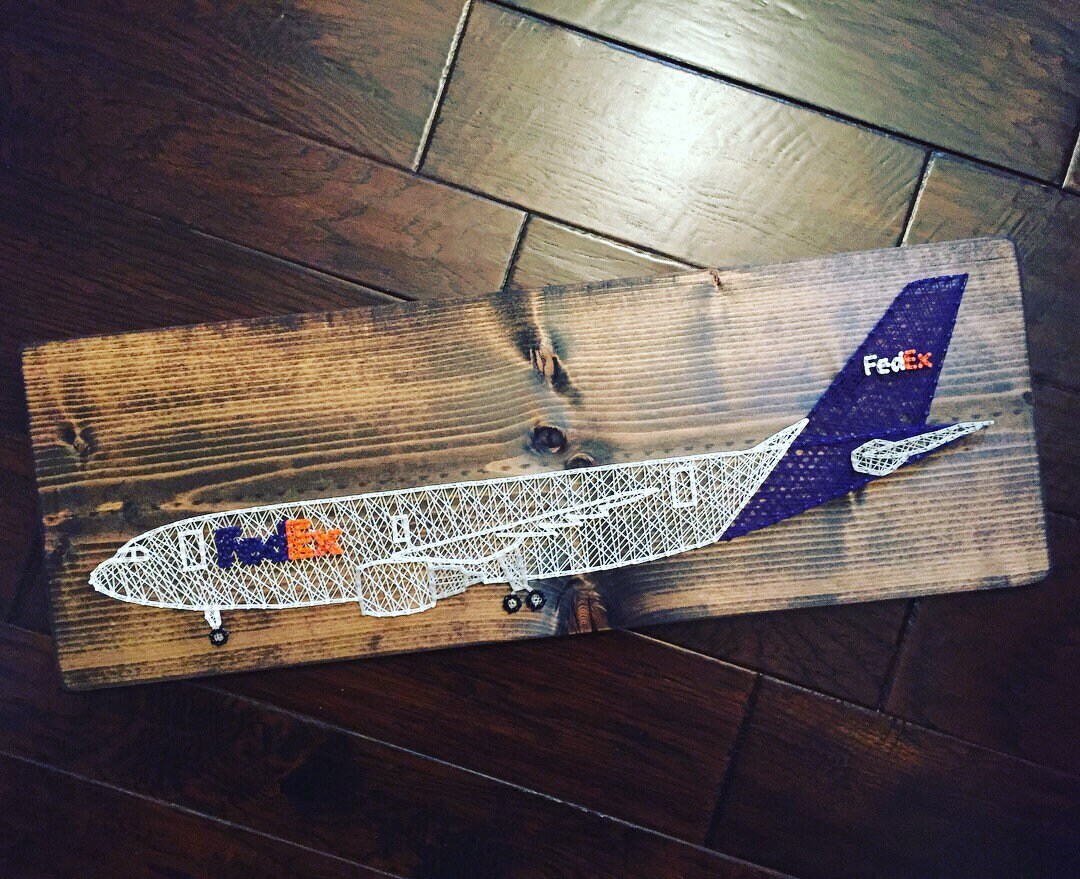 Fedex Airplane String Art Aviation - Etsy