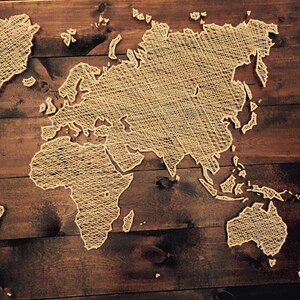 World Map String Art - Etsy