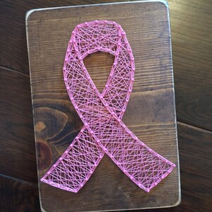 Breast Cancer Awareness Ribbon String Art - Etsy