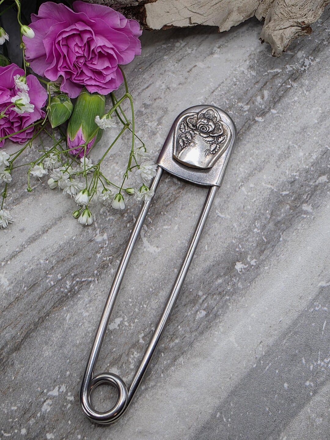 Safety Pin Keychain Made With SPOON Accent, Handmade, New Home Gift ...