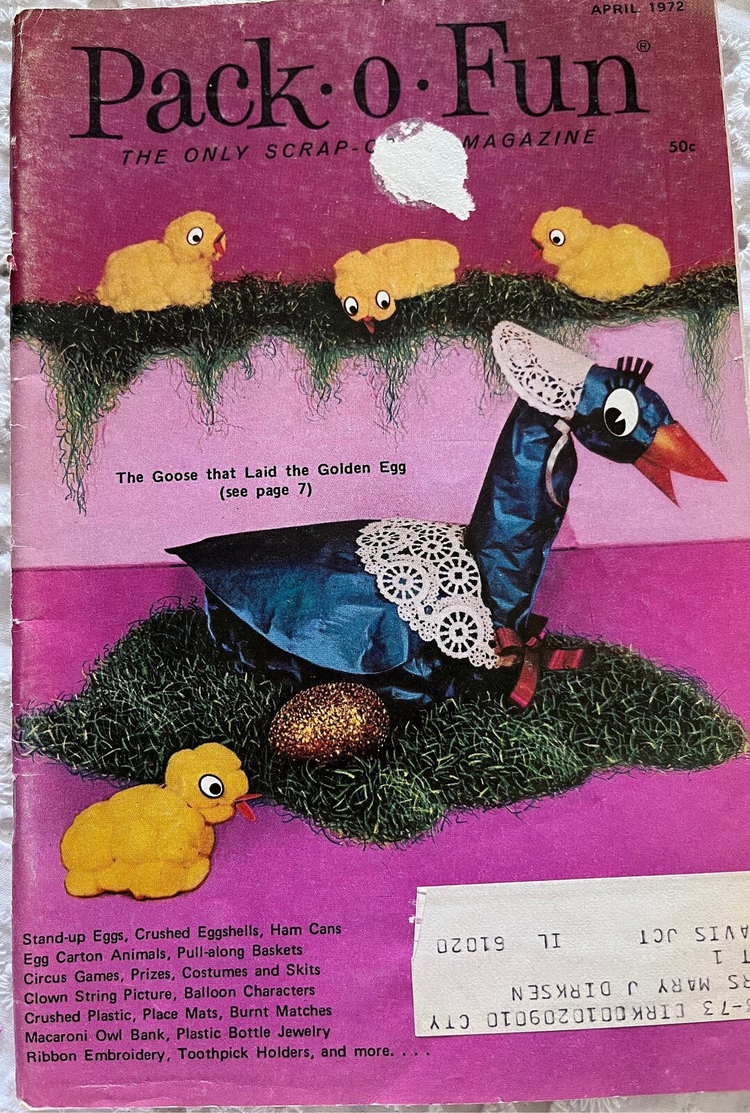 Vintage 70s Pack-o-fun Craft Magazine Publication April 1972 66-7 Pages ...