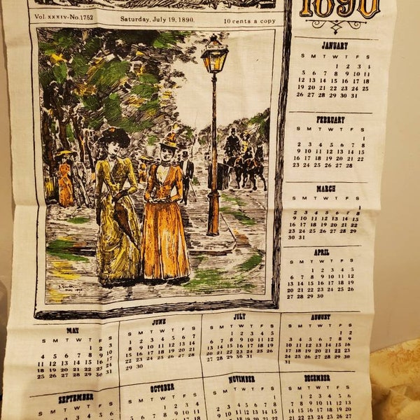 1890 Calendar - Etsy