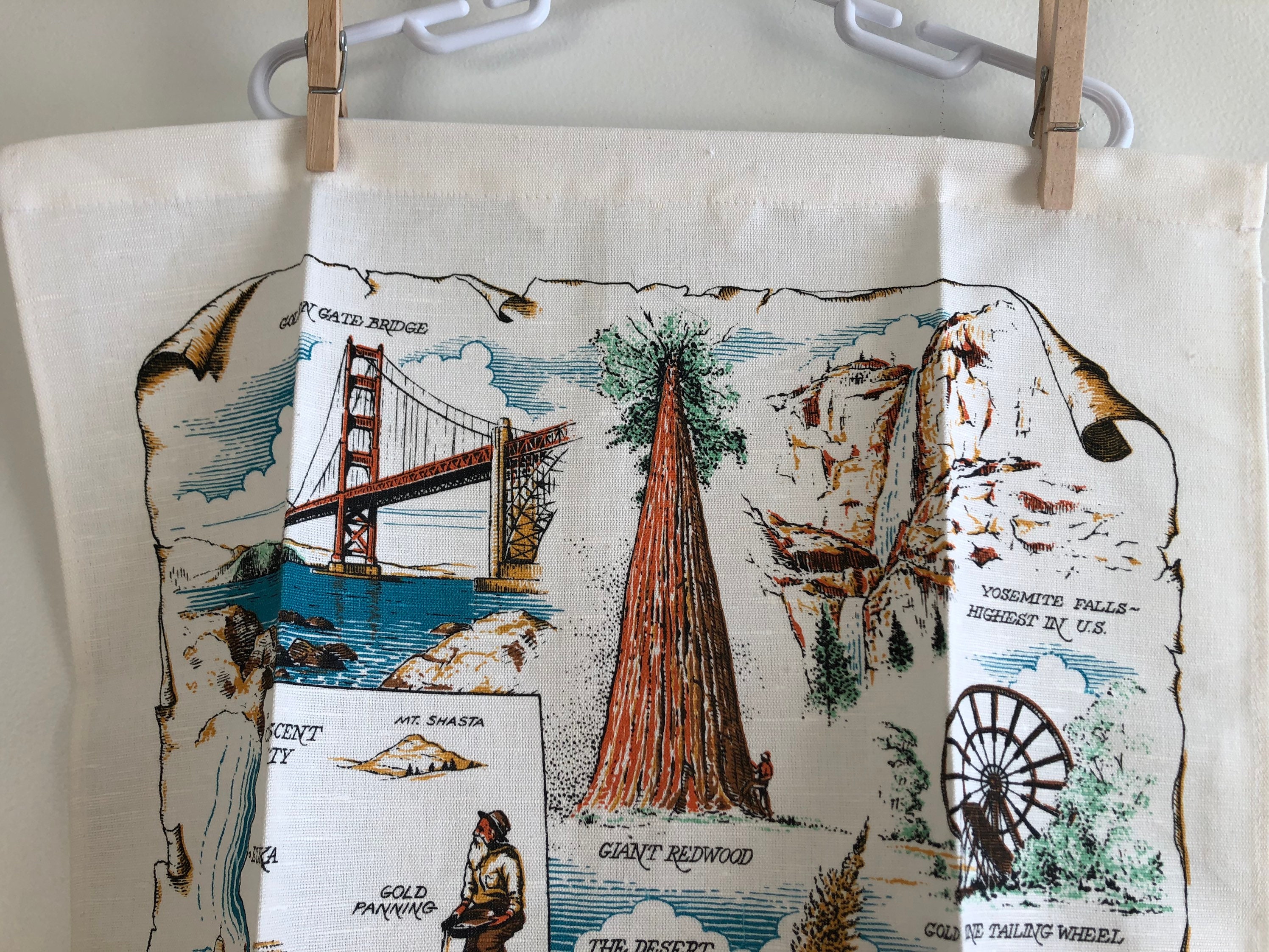 Map of California With Tourist Attractions Home Decor Measures 27 by 16 ...