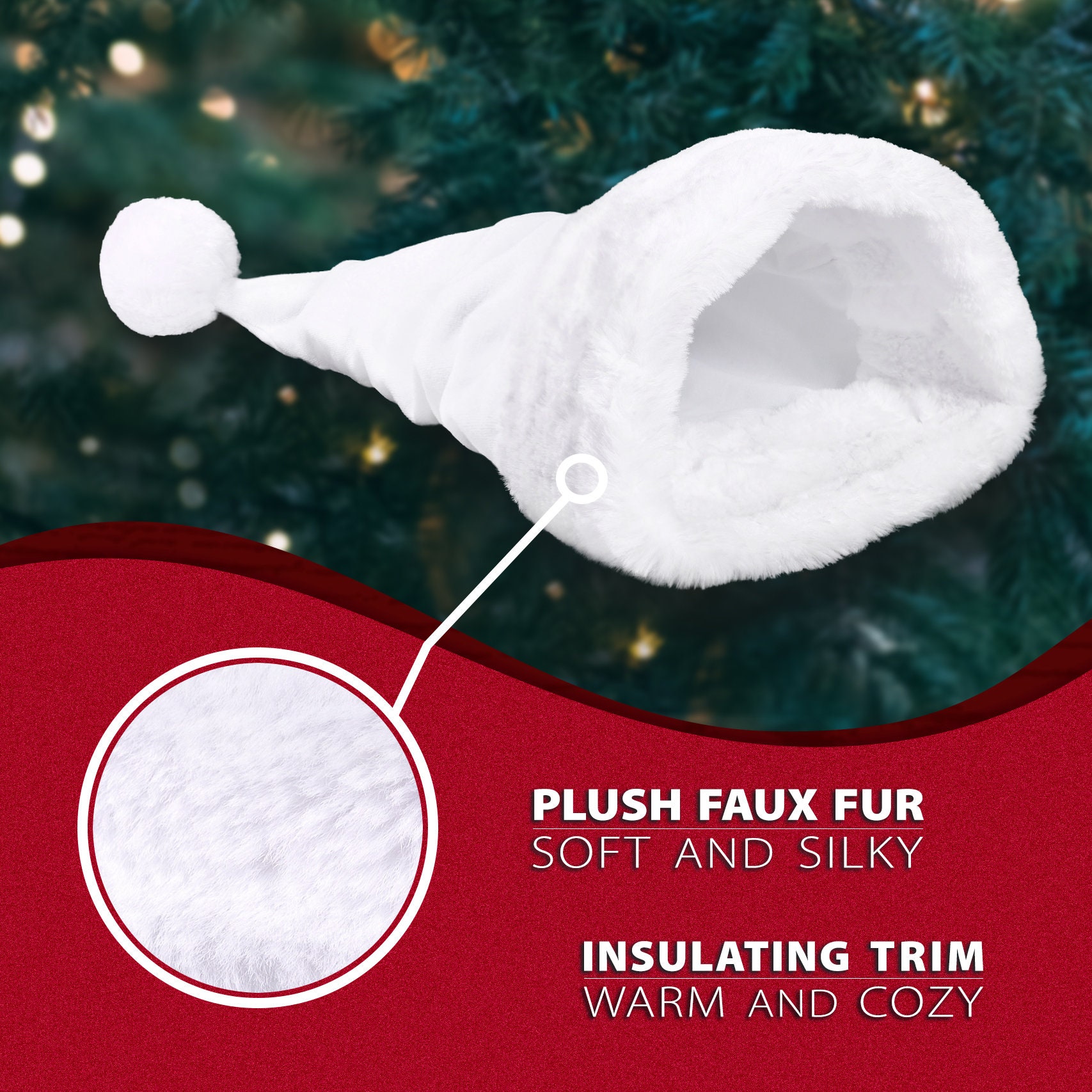 All White Santa Hat Solid White Faux Fur Trim Elegant - Etsy