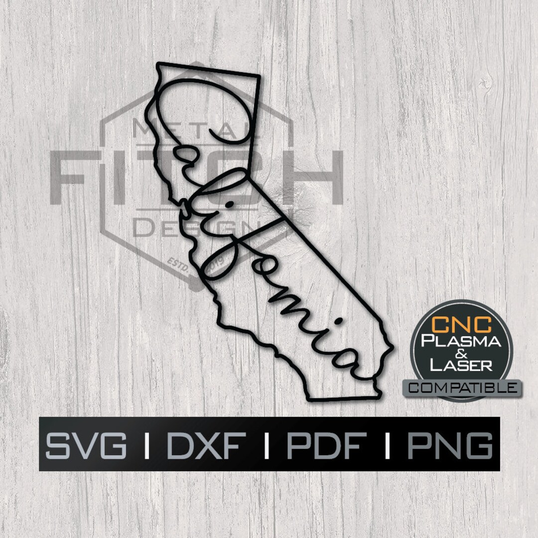 California State Map | CNC Laser Cut File (svg, Dxf, Pdf, Png) - Etsy ...