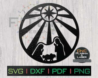 Christmas Nativity Scene DXF SVG Files Plasma Laser Water Jet - Etsy