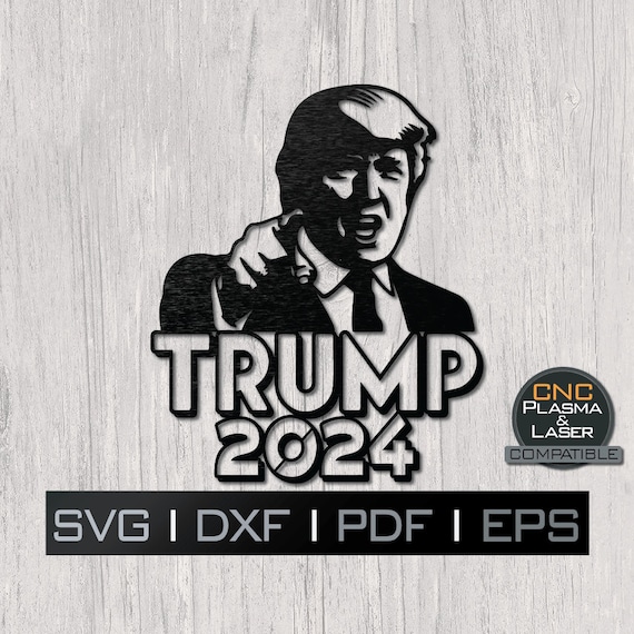 Digital Art & Collectibles cnc file Cricut sticker Trump 2024 Trump 45 ...