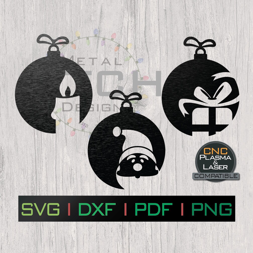 Christmas Ornaments Download DXF SVG PNG Stencil Plasma - Etsy