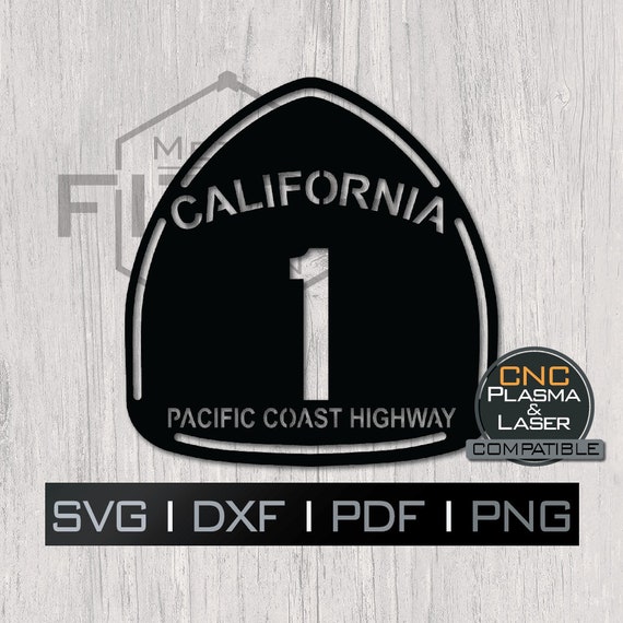 Pacific Coast Highway 1 PCH DXF SVG Plasma Laser Cnc | Etsy