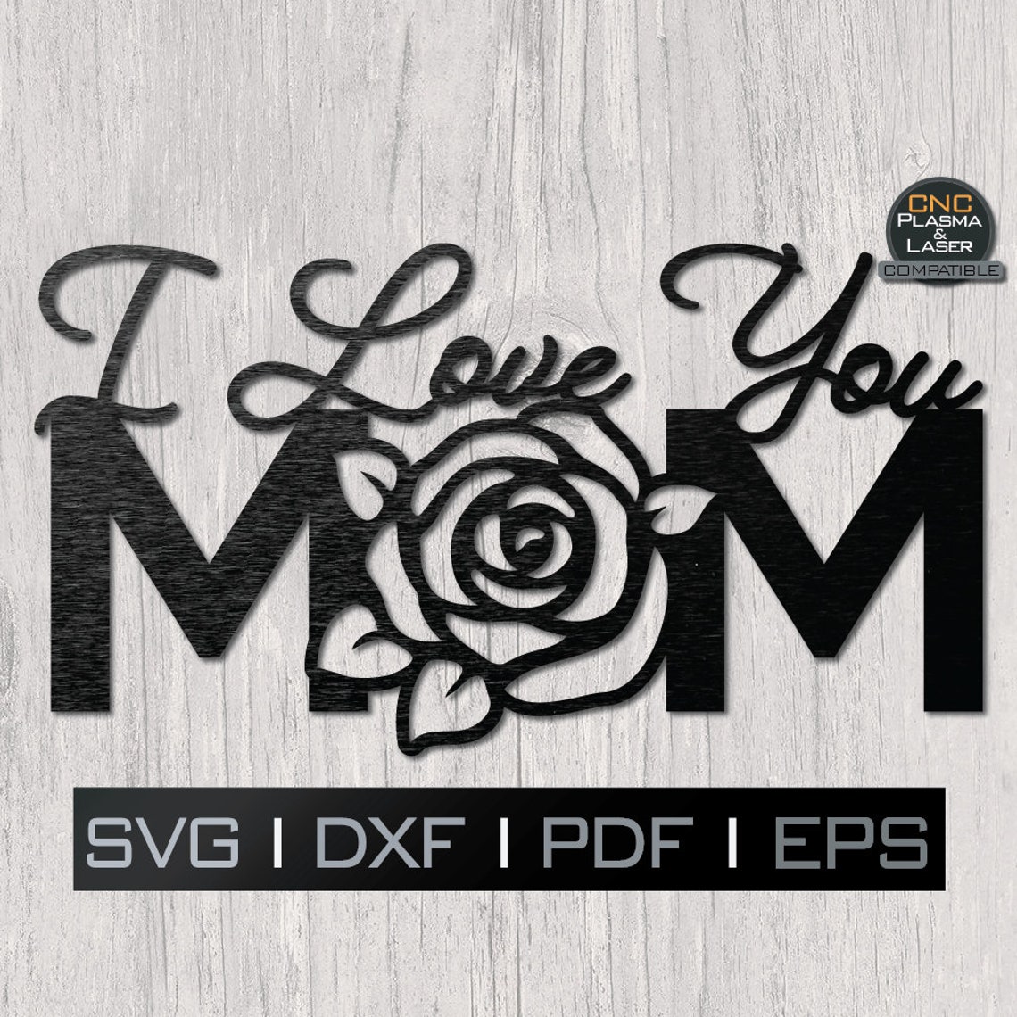 I Love You Mom DXF SVG Plasma Laser Cnc File Cricut - Etsy UK