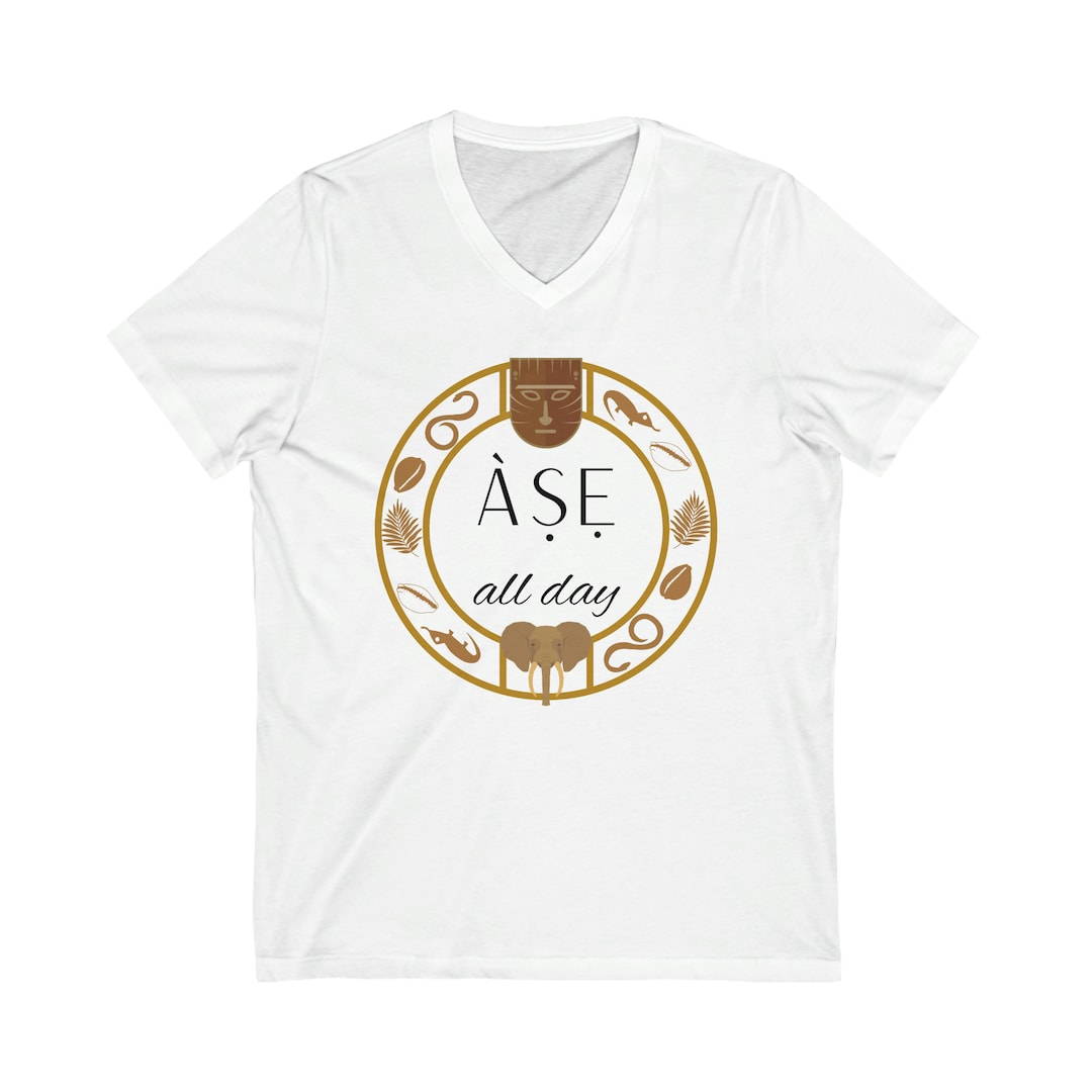 Ase All Day Opon Ifa Version Unisex Jersey Short Sleeve V-neck Tee - Etsy