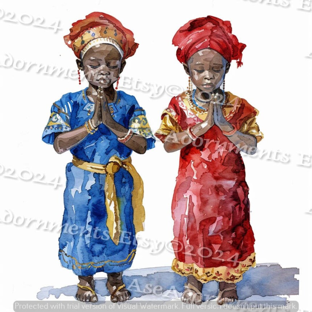 Ibeji Ibeyi Vector Digital Clip Art PNG Printable Ifa, Santeria, Vodoun ...