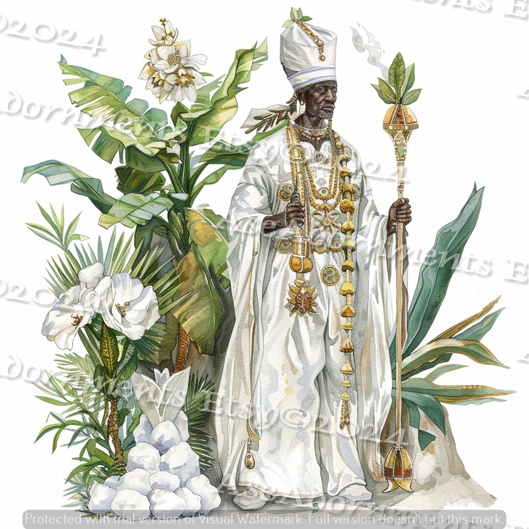 Older Obatala Vector Digital Clip Art PNG Printable Ifa, Santeria ...