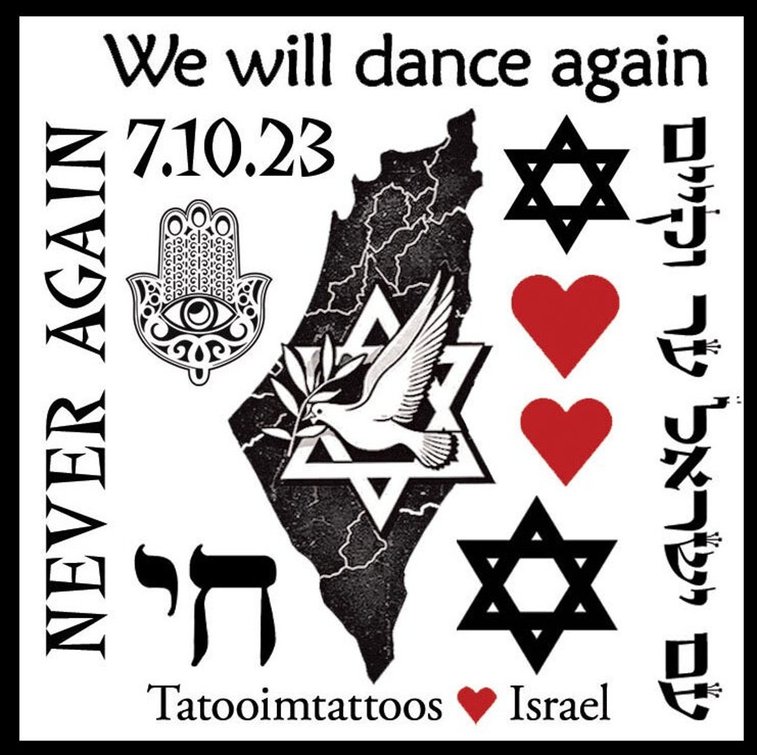 Israel Lovers Temporary Tattoos 10X10 Cm - Etsy