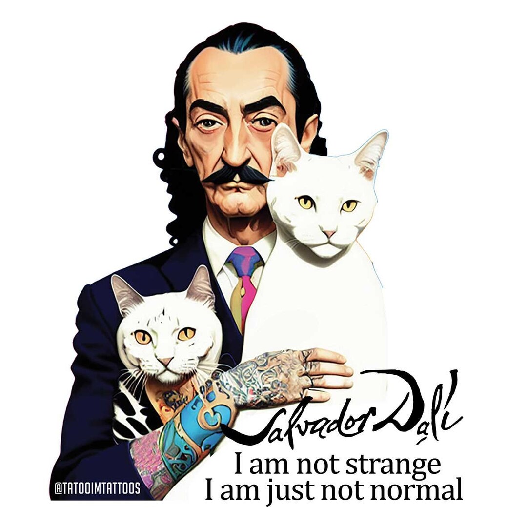 Salvador Dali Temporary Tattoo and Cats 1 Pcs - Etsy