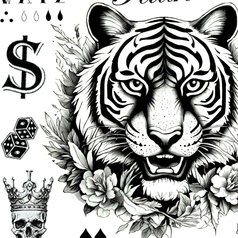Old School Prison Temporary Tattoos Set Tattoos for Children, Costume ...