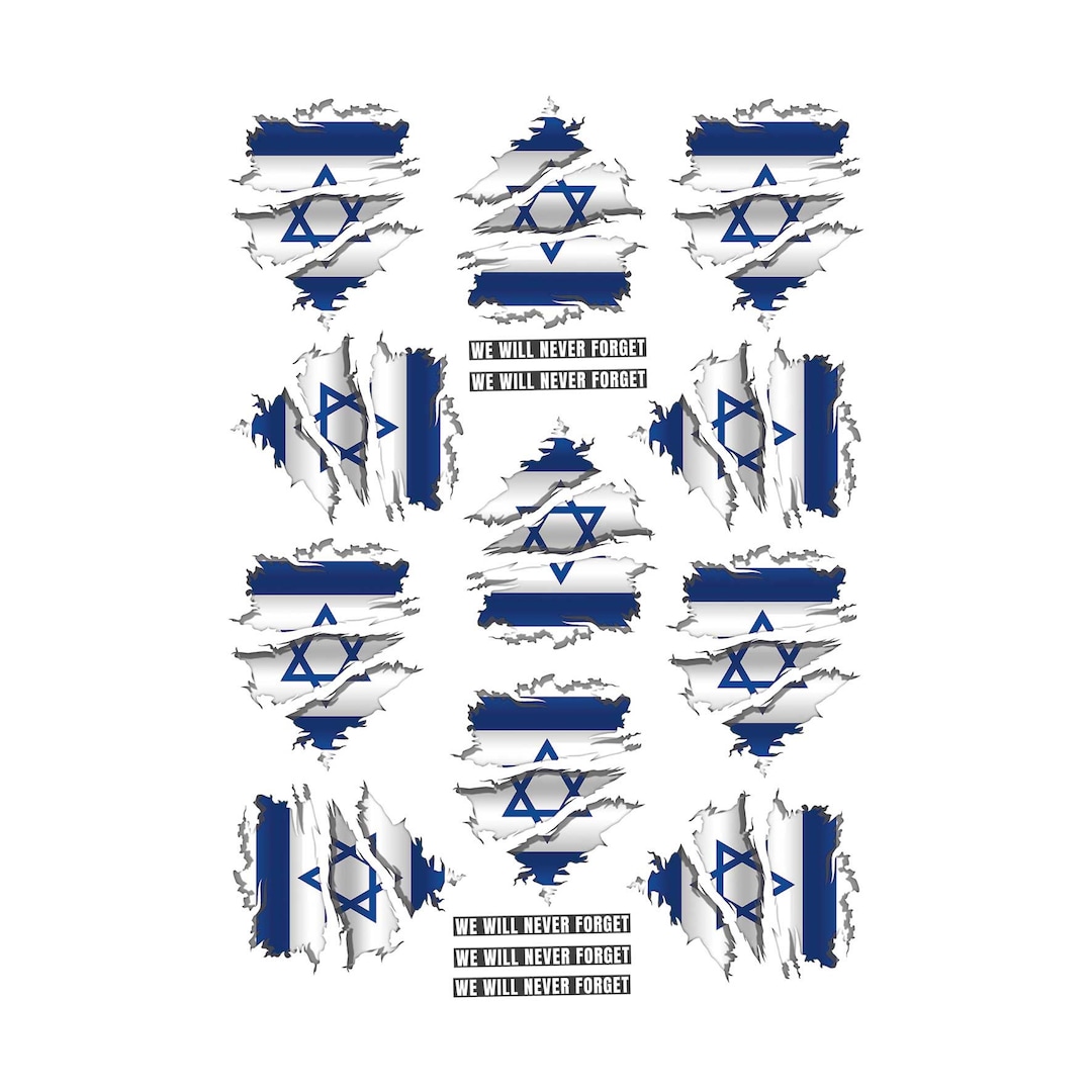 Israeli Flag Temporary Tattoos Set - Etsy