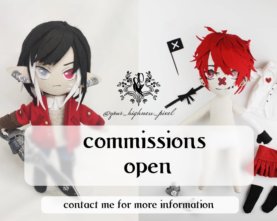 Plush Commissions OPEN /custom Plush Doll /REMOVABLE CLOTHES 16" 40cm ...