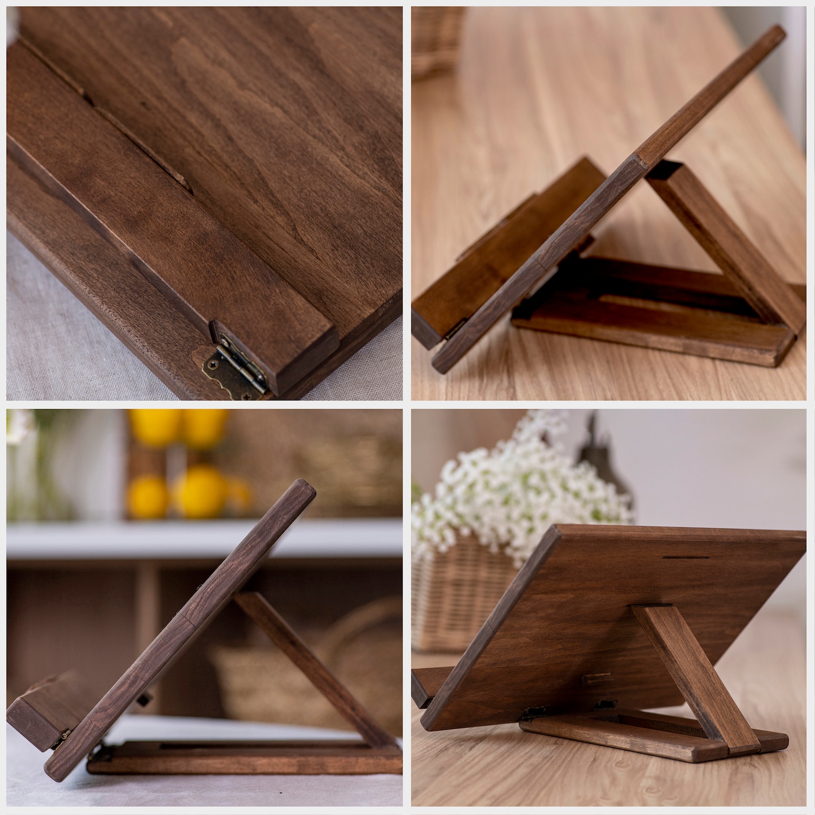 Book Reading Stand, Quote About Reading Wooden Stand, Solid Wood Book ...