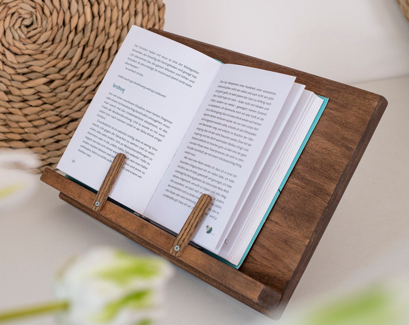 Book Reading Stand, Quote About Reading Wooden Stand, Solid Wood Book ...