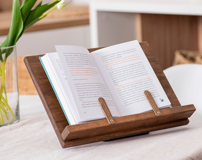 Book Reading Stand, Quote About Reading Wooden Stand, Solid Wood Book ...