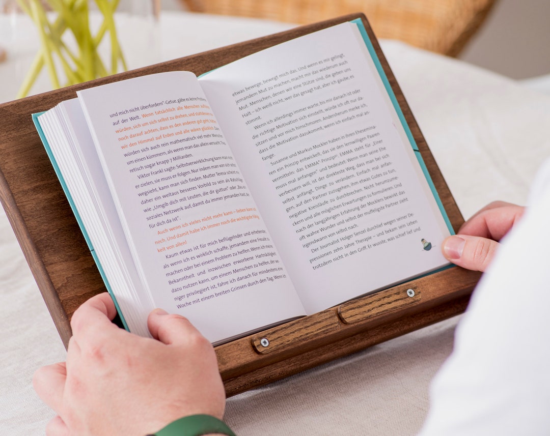 Personalized Wood Book Reading Stand, Wooden Cookbook Stand, Book Stand ...