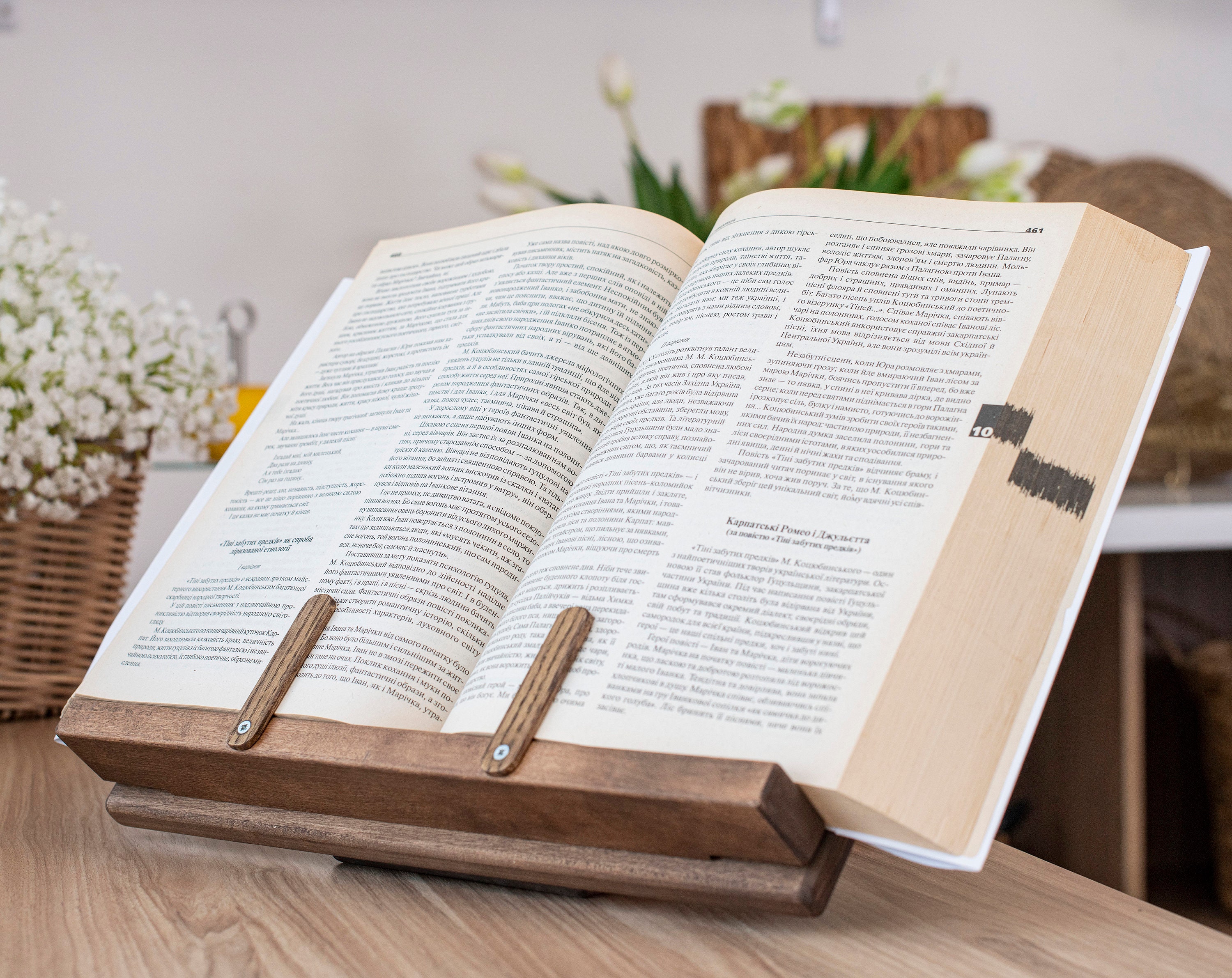 Book Reading Stand, Quote About Reading Wooden Stand, Solid Wood Book ...