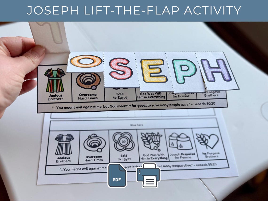 Joseph Lift-the-flap Activity | Printable Bible Craft (PDF) - Etsy