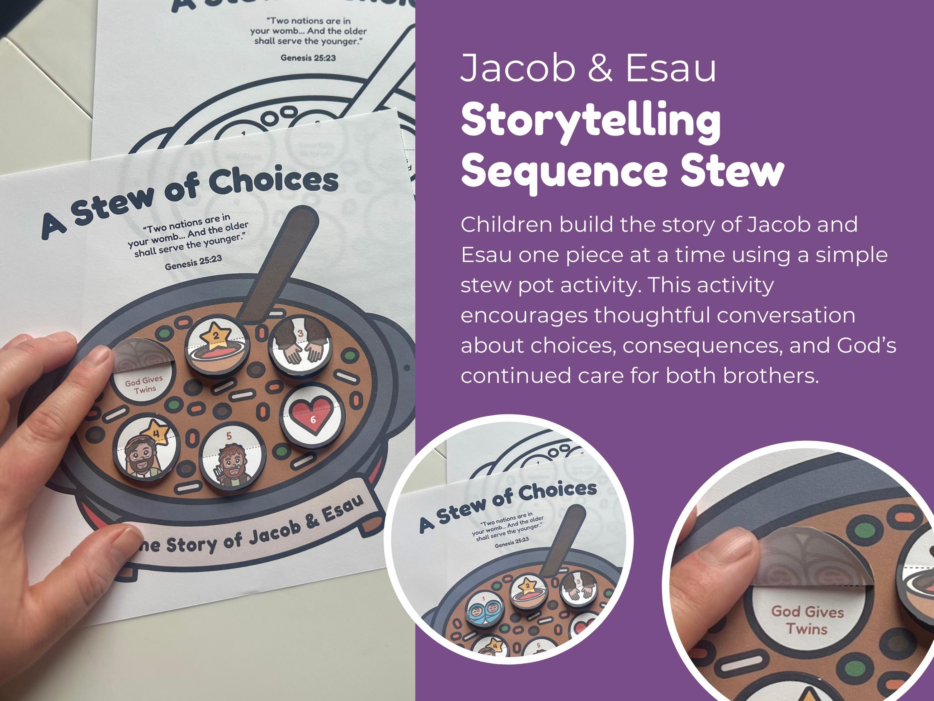 Jacob & Esau Bible Story Sequencing Activity | Preschool + Early ...