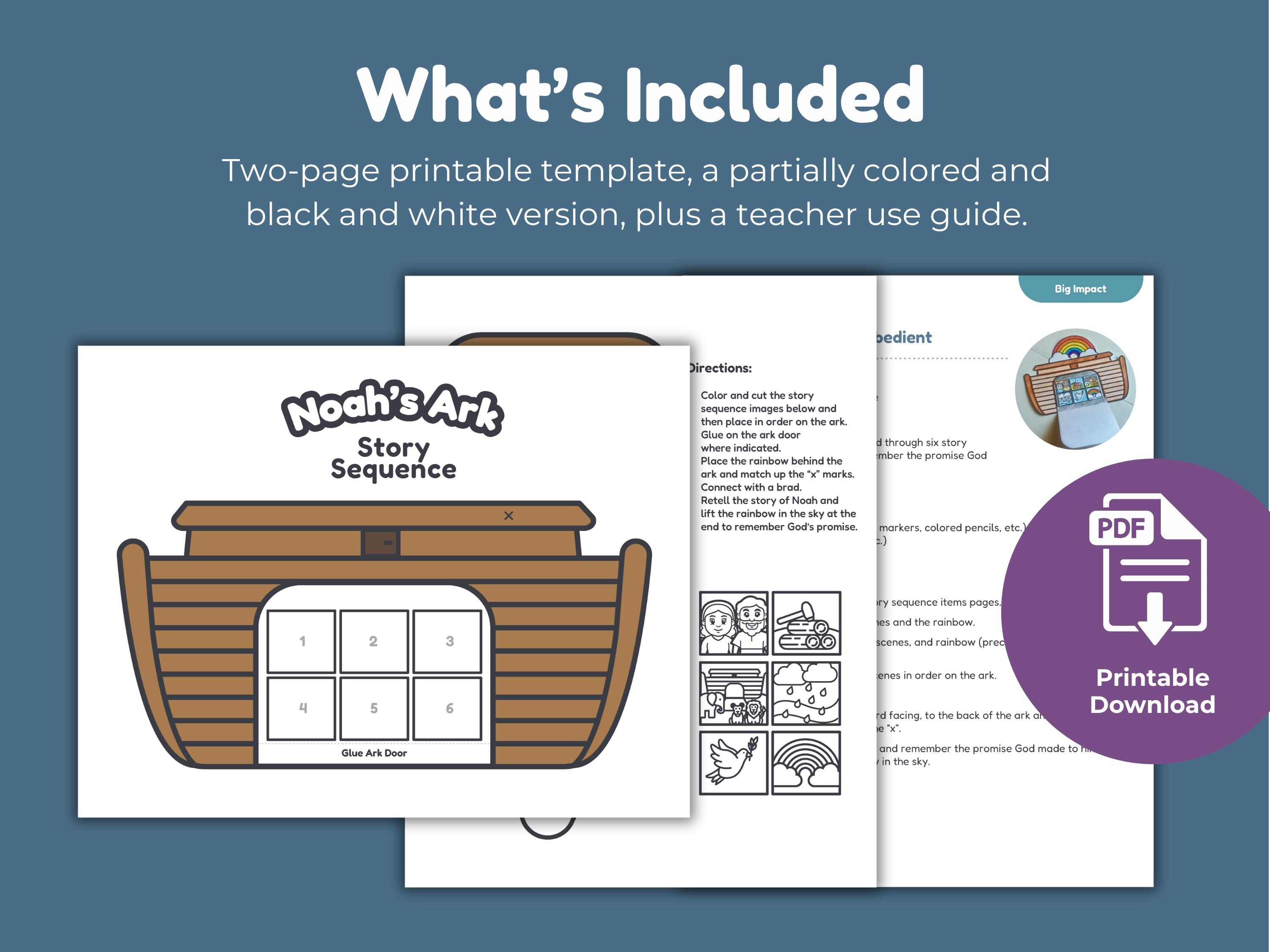 Noah's Ark Story Sequence Craft (PDF) - Etsy