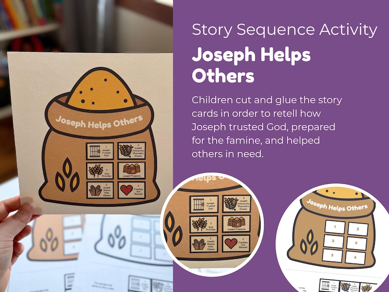 Joseph Story Sequence | Printable Preschool Bible Activity (PDF) - Etsy