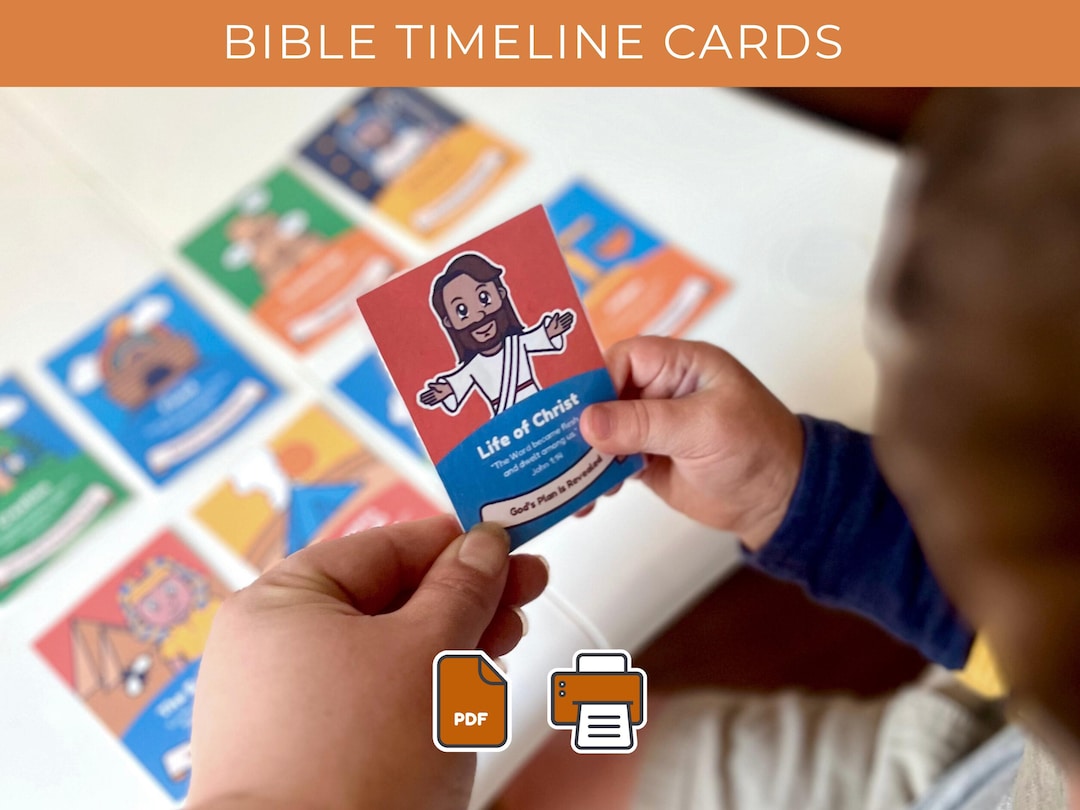 Printable Bible Timeline Card Deck: God’s Big Story in 17 Time Periods ...