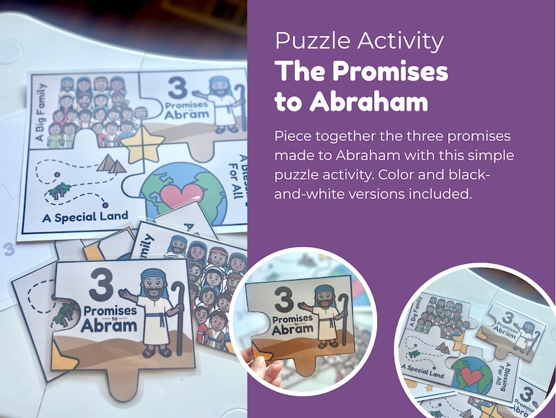 The Promises to Abraham | Printable Bible Puzzle | Preschool & Bible ...