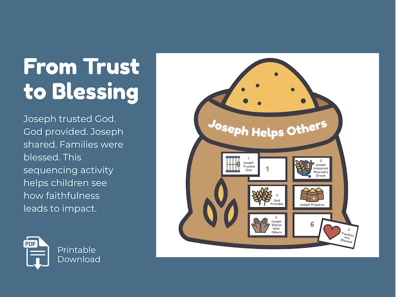 Joseph Story Sequence | Printable Preschool Bible Activity (PDF) - Etsy