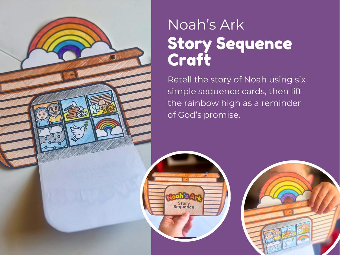 Noah's Ark Story Sequence Craft (PDF) - Etsy