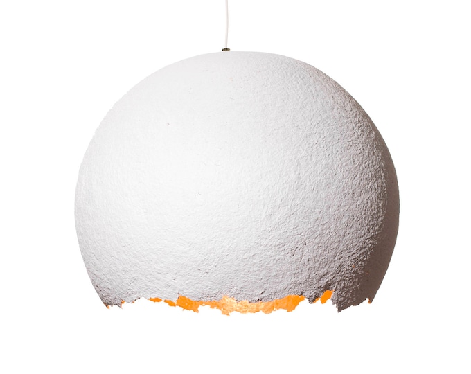 White and Gold Modern Paper Hanging Lamp - Scandinavian Style - Pendant ...