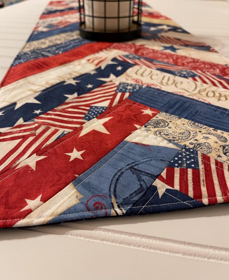 Patriotic Quilted Table Runner - Etsy